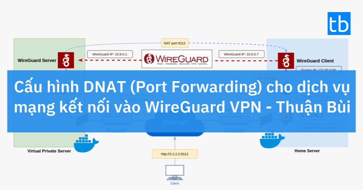 Cấu hình DNAT (Port Forwarding) cho dịch vụ mạng kết nối vào WireGuard ...