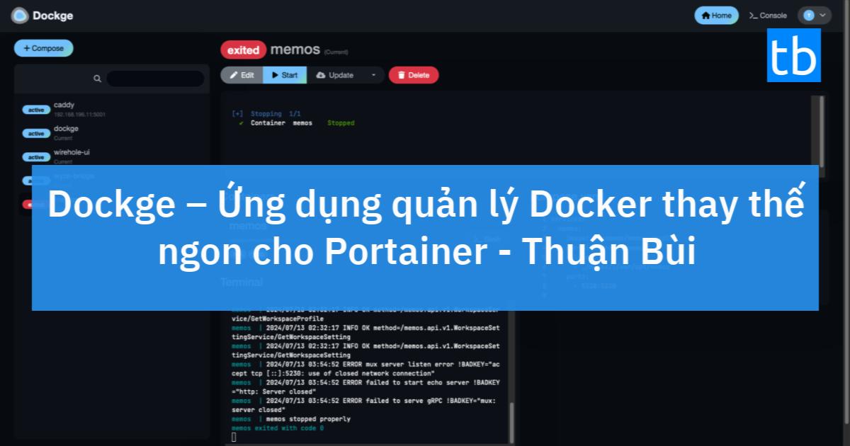 Dockge - Ứng dụng quản lý Docker phù hợp cho homelab | Thuận Bùi Blog