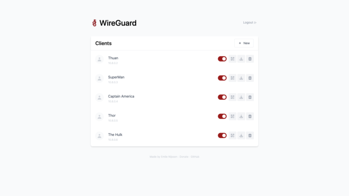 [wg-easy] Cài đặt và quản lý WireGuard VPN Server tiện lợi với giao diện Web UI | Thuận Bùi Blog