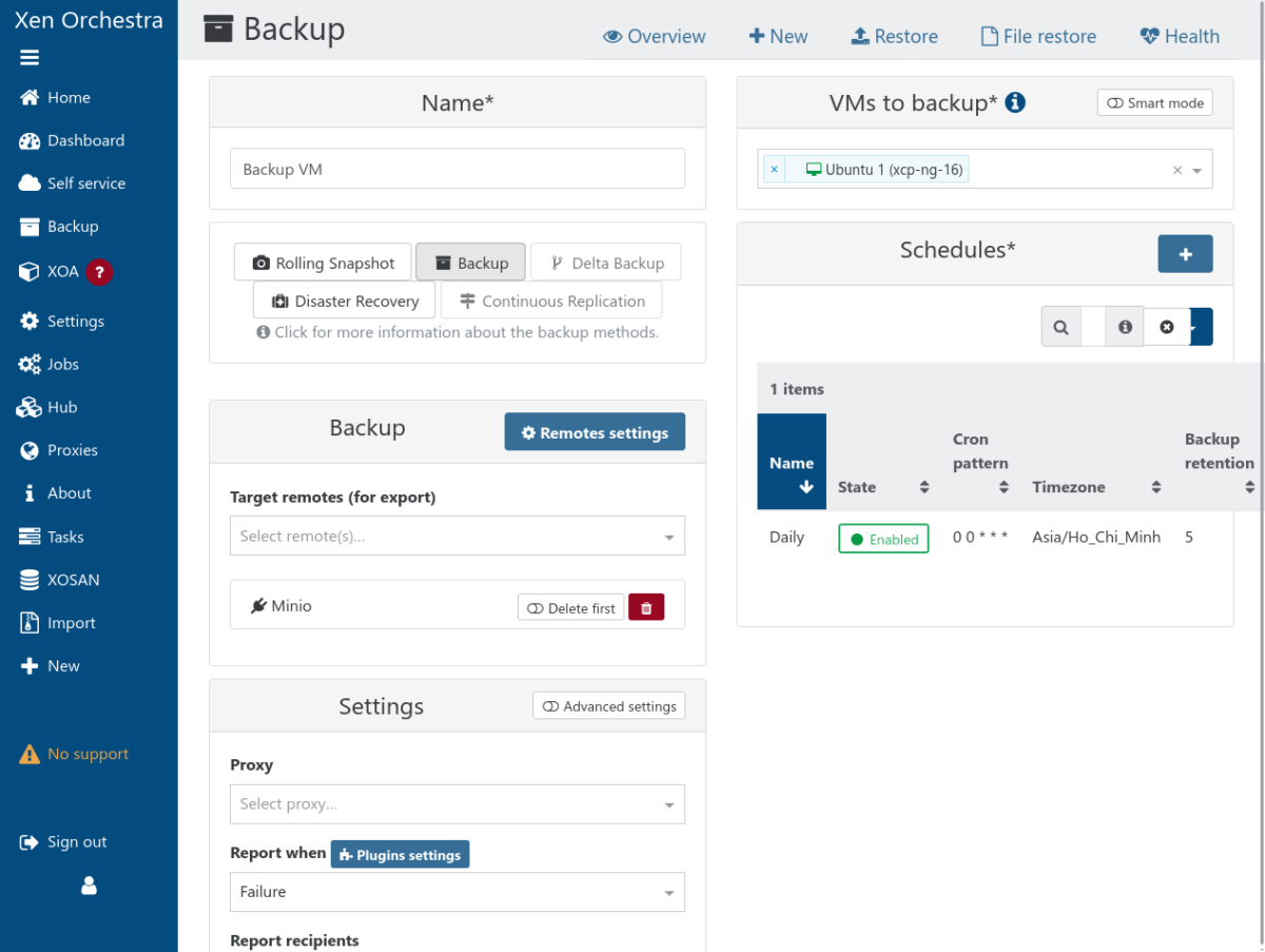[XCP-ng] Hướng dẫn clone, snapshot và backup máy ảo sử dụng Xen Orchestra | Thuận Bùi Blog