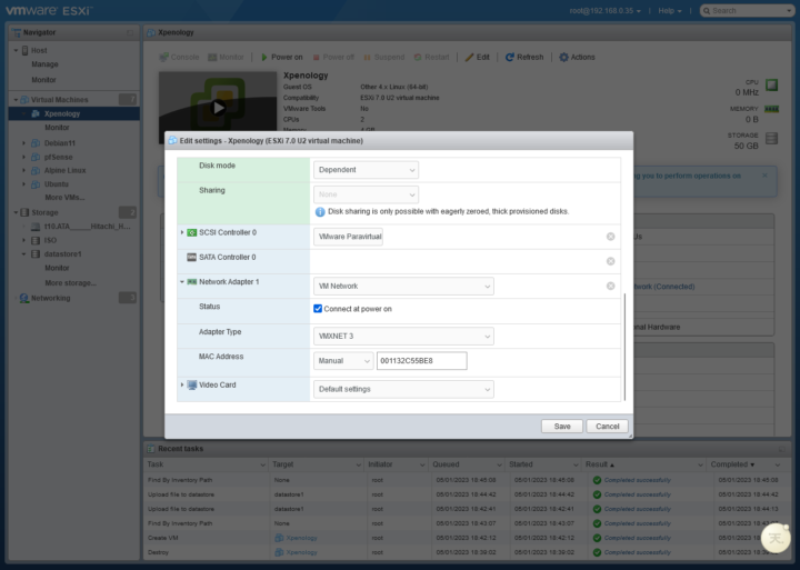 Cài đặt DSM 7.2 (DVA3221) lên máy ảo ESXi 7.0 sử dụng arpl-i18n | Thuận Bùi Blog