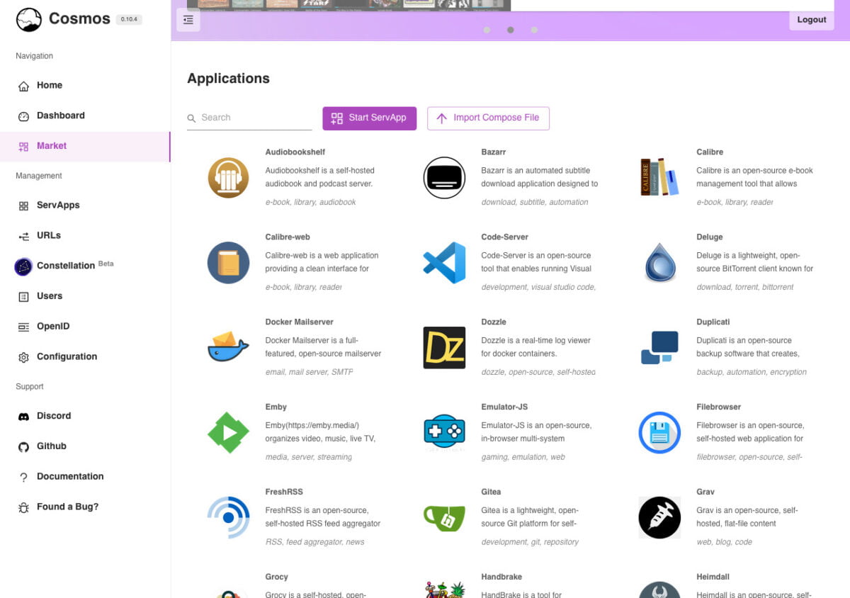 Cosmos-Server - Công cụ quản lý homelab đa tính năng, siêu tiện lợi ...