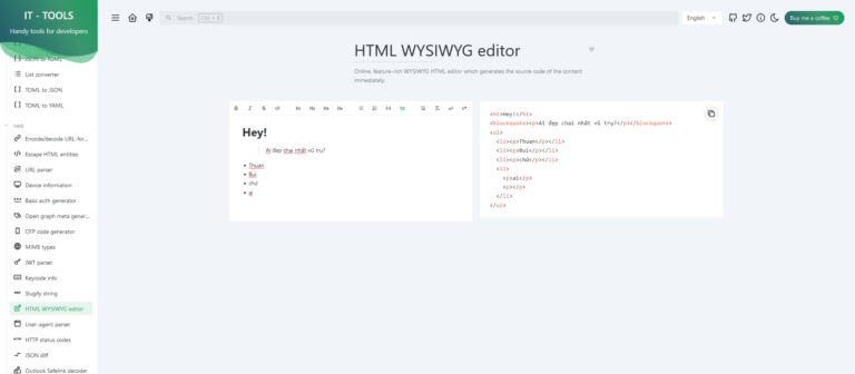 IT-Tools - Bộ công cụ hữu ích cho anh em IT, Developer | Thuận Bùi Blog